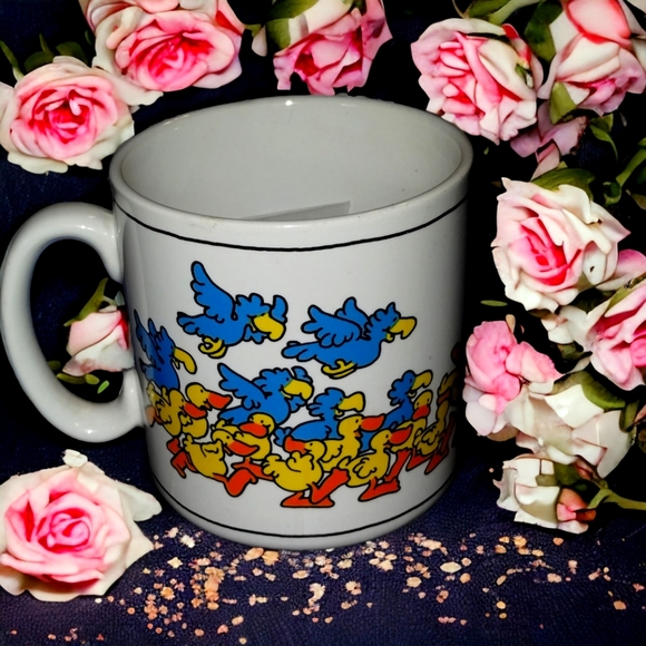 Vintage | Dining | Vintage Coffee Mug With Cute Ducks And Funny Birds ...